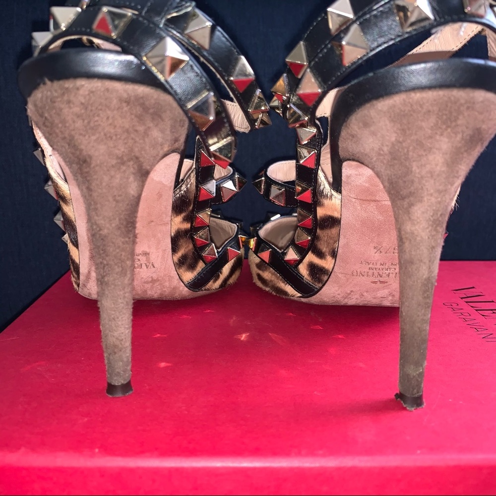Valentino Rockstud Leopard-Print Pony-Hair Pump - Gem